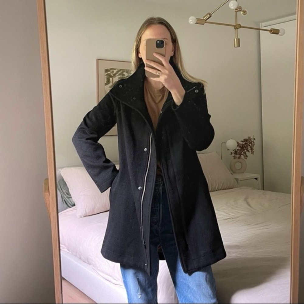 Pendleton Water Resistant Black Wool Coat In Size S - Gem